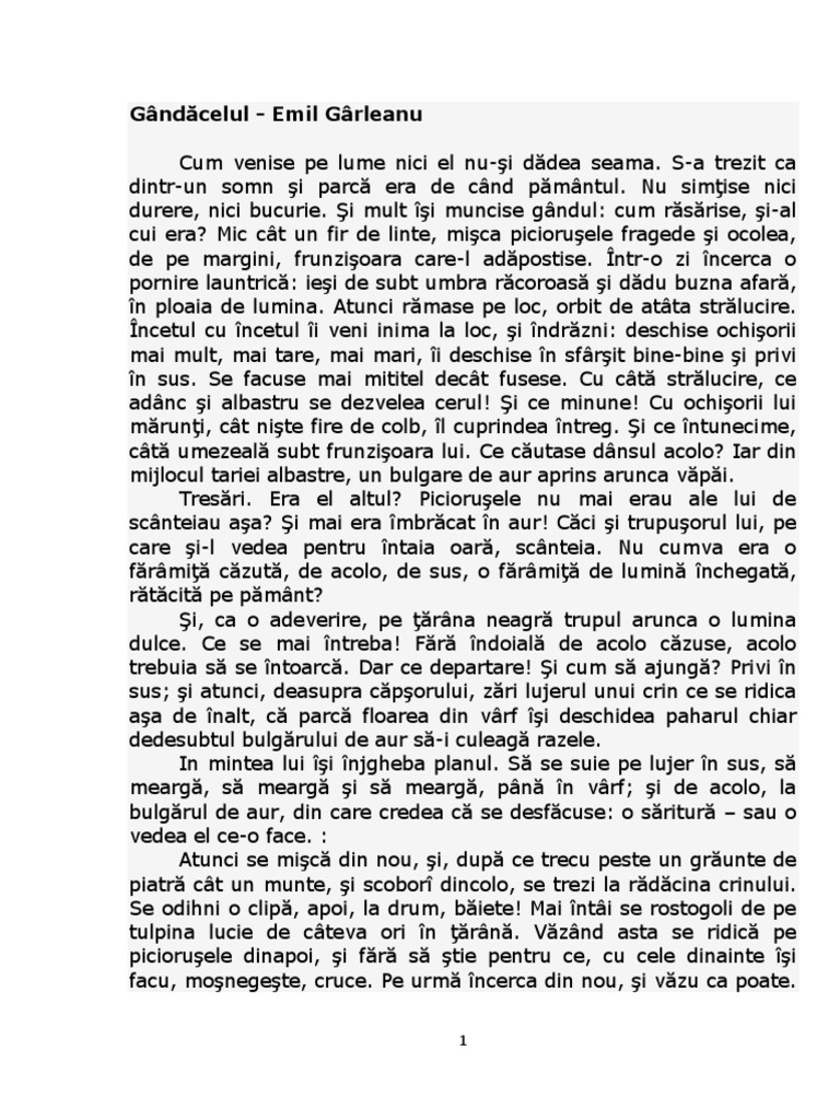 Gandacelul, Emil Garleanu | PDF