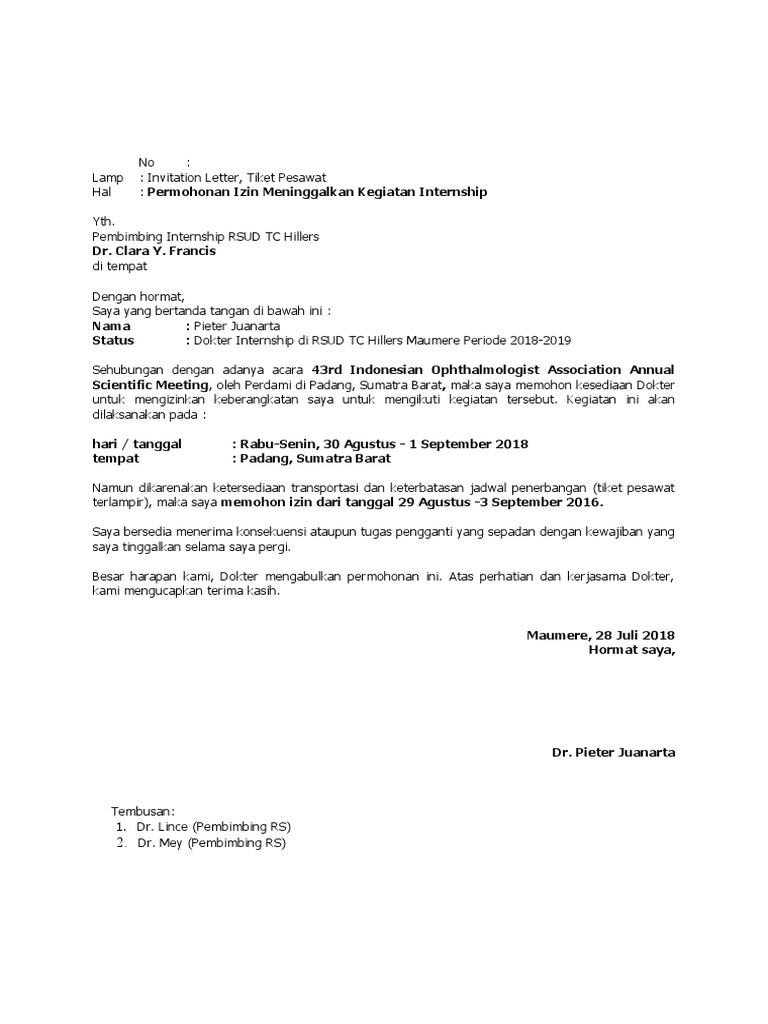 Surat Izin Internship | PDF