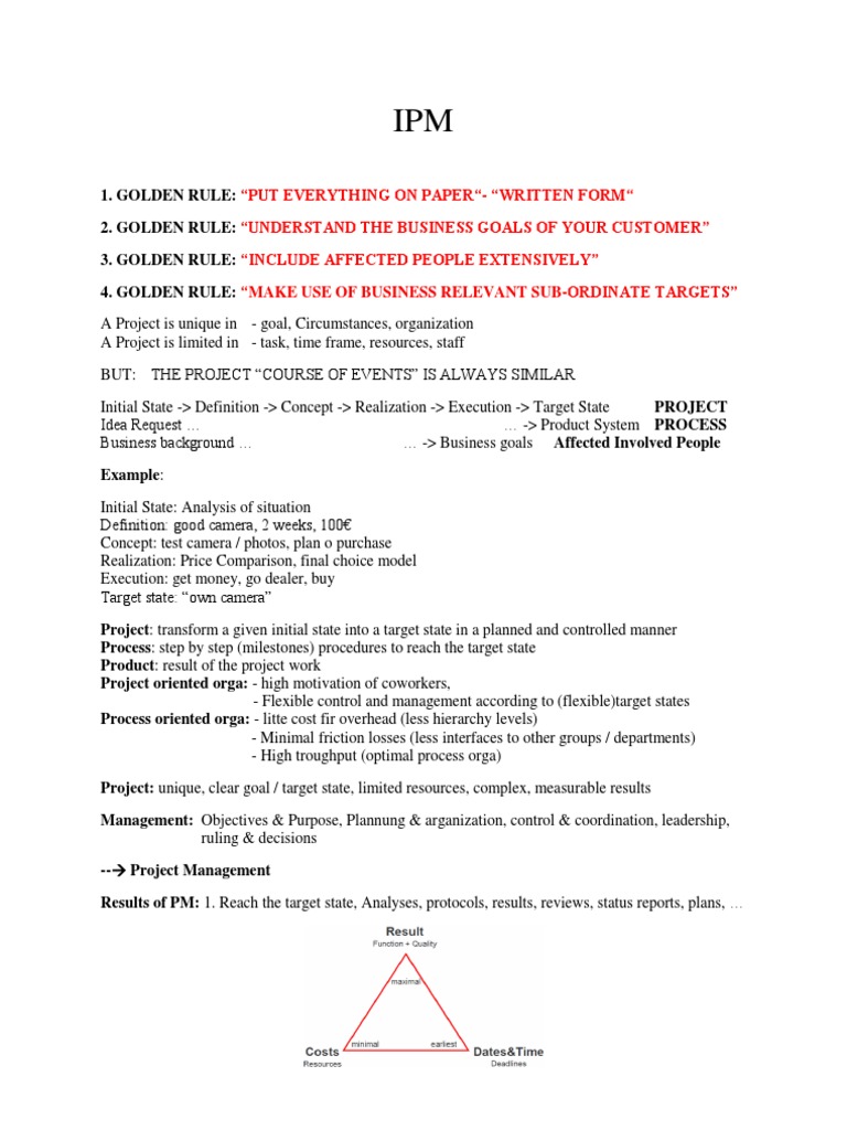 IPM Summary | PDF | Project Management | Goal