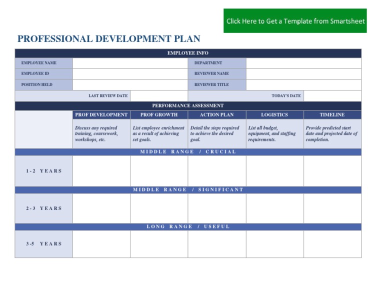 Professional Development Plan: Employee Info | PDF