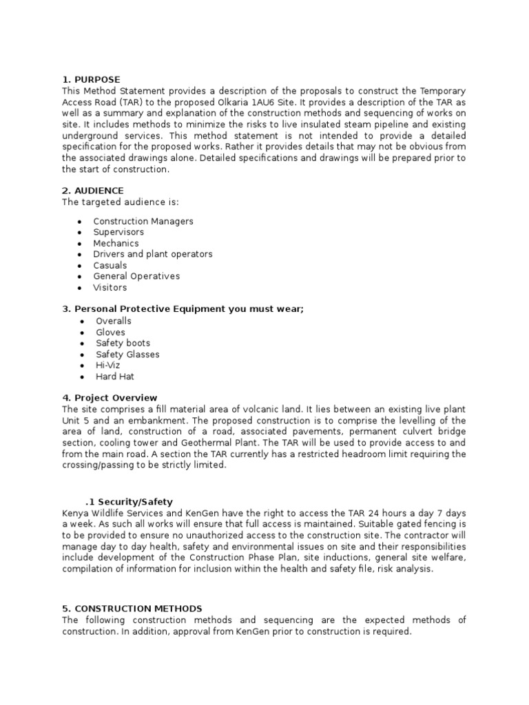 Temporary Access Road Construction Method | PDF | Road | Traffic