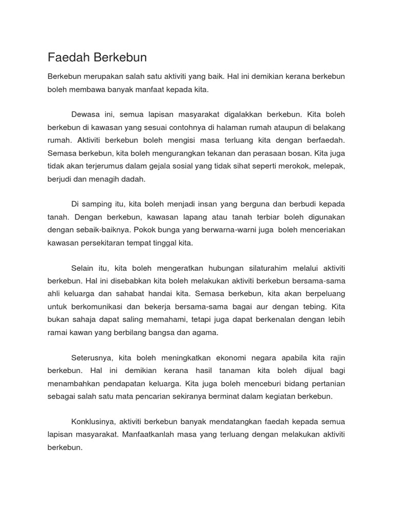 Faedah Berkebun | PDF