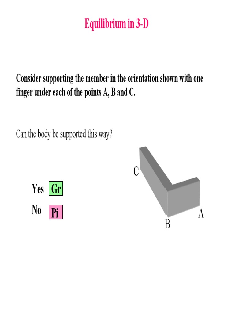 3D Equilibrium Force Analysis | PDF | Center Of Mass | Force