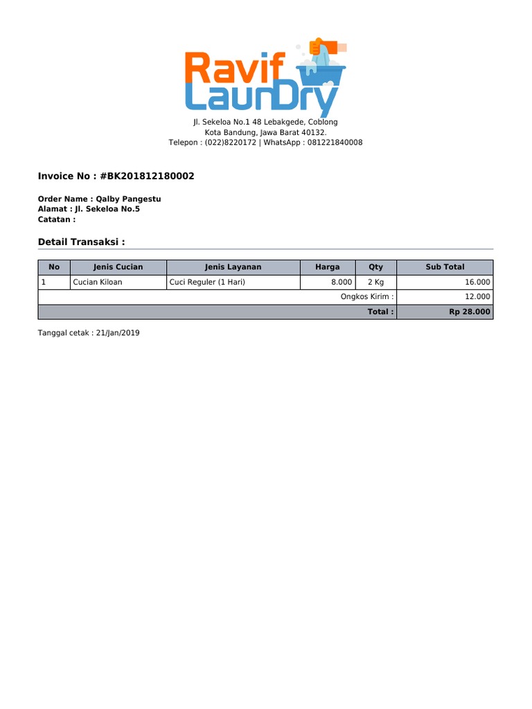 Invoice BK201812180002 | PDF