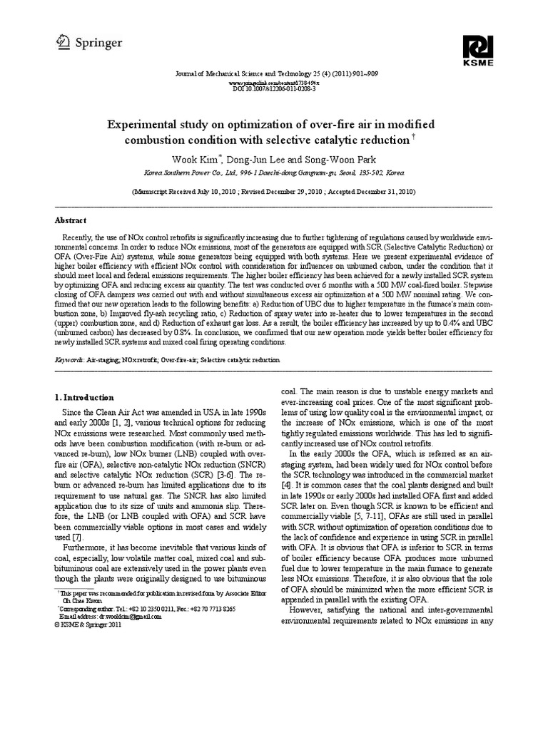 Experimental Study On Optimization of Over-Fire Air in Modified ...