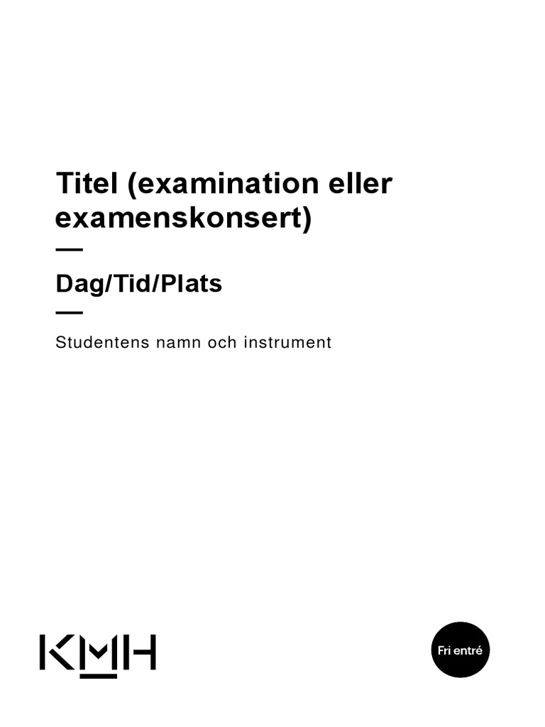 Programblad Mall | PDF