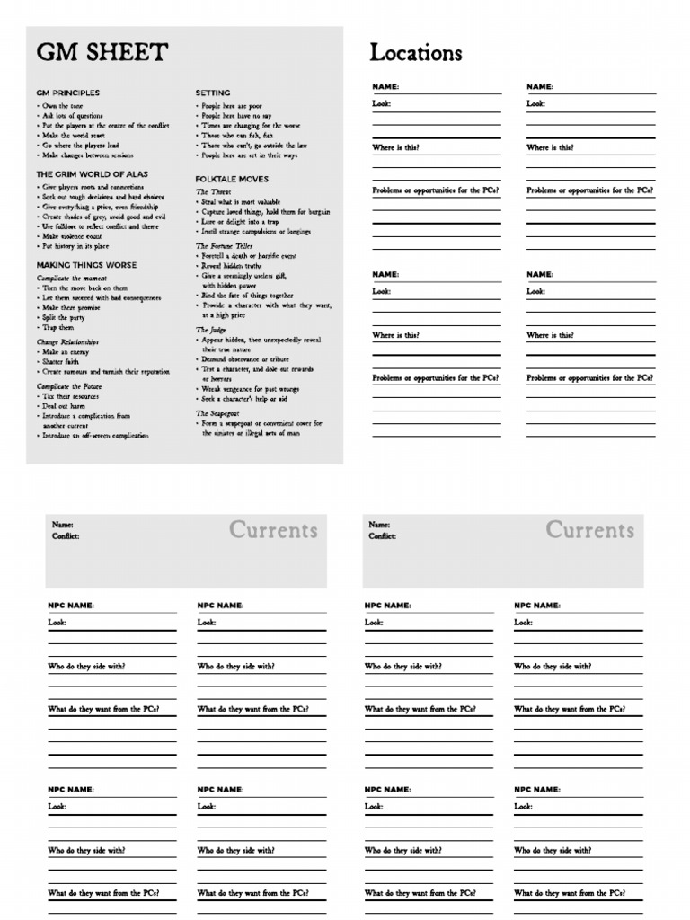 Alas GM Sheet | PDF