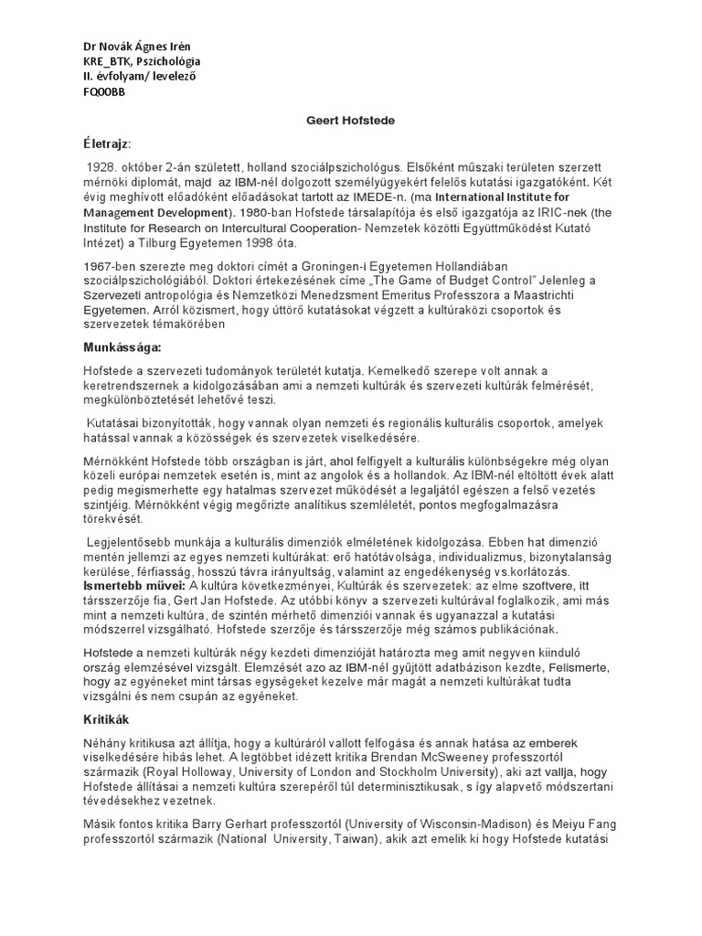 Geert Hofstede | PDF