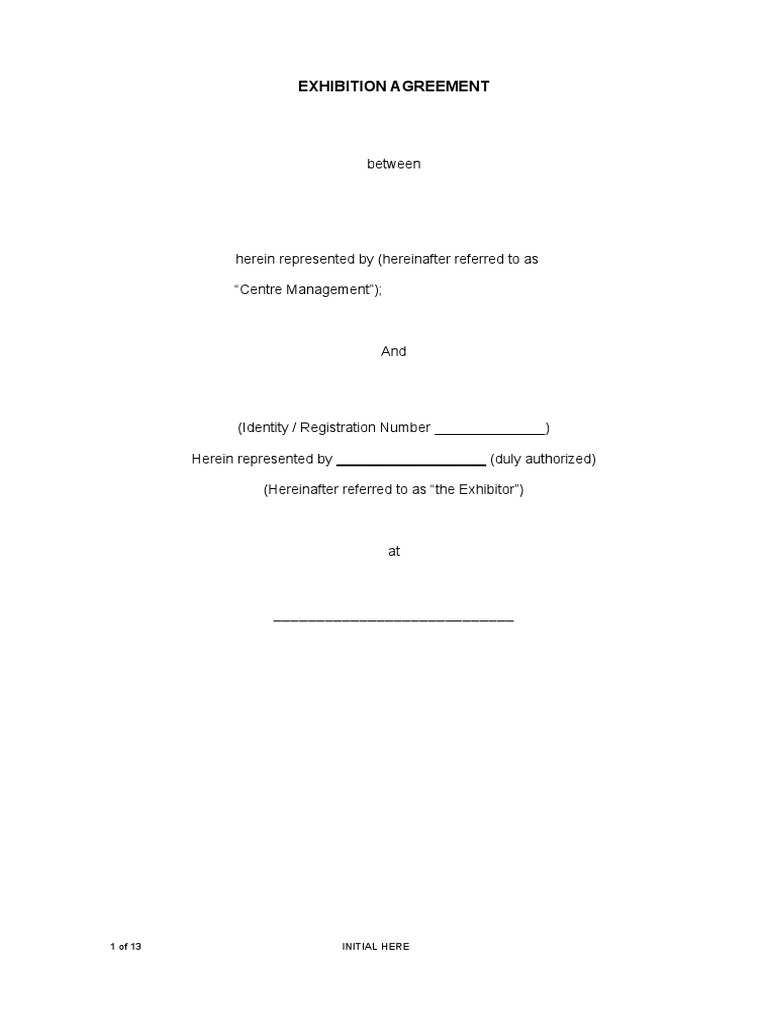 Exhibition Agreement | PDF | Virtue | Common Law