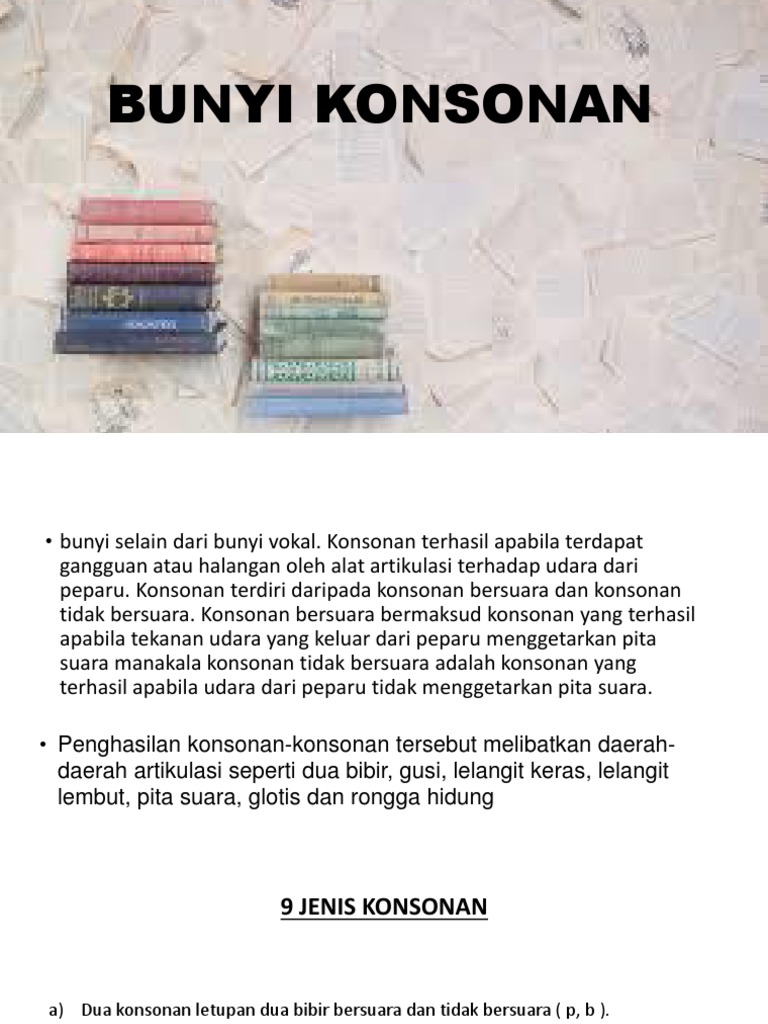 Bunyi Konsonan | PDF