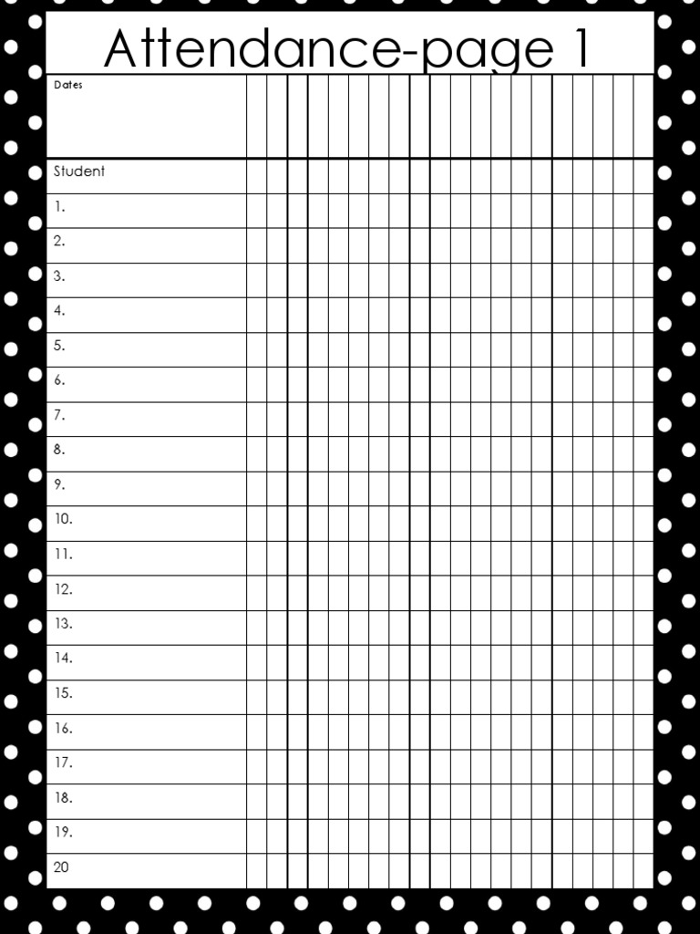 Attendance Chart Free | PDF | Technology & Engineering