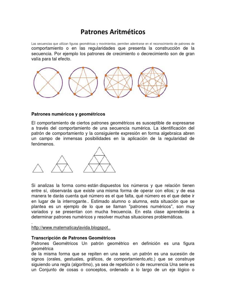 Patrones Aritmeticos y Patrones Algebraicos | PDF | Álgebra ...