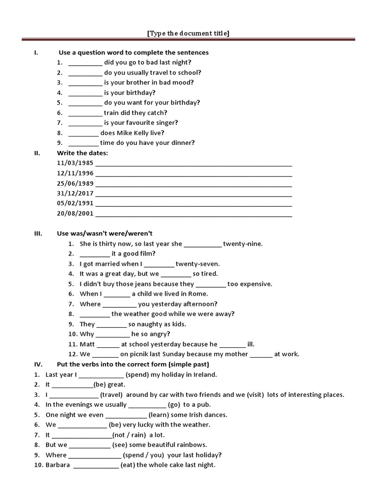Exercise For 7 Grade | PDF | Syntax | Language Mechanics