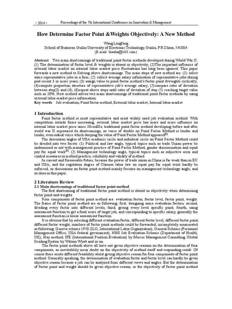 37 - How Determine Factor Point Weights Objectively A New Method | PDF ...