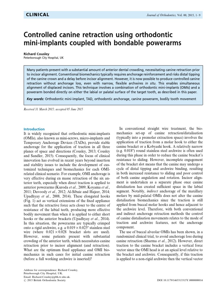 JO Cousley2015-Controlled Canine Retraction Using Orthodontic Mini ...