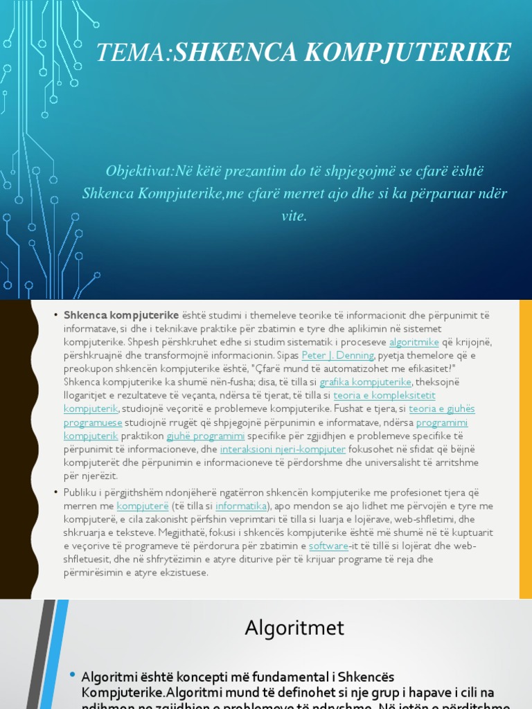 Shkenca Kompjuterike Prezantim 1 | PDF