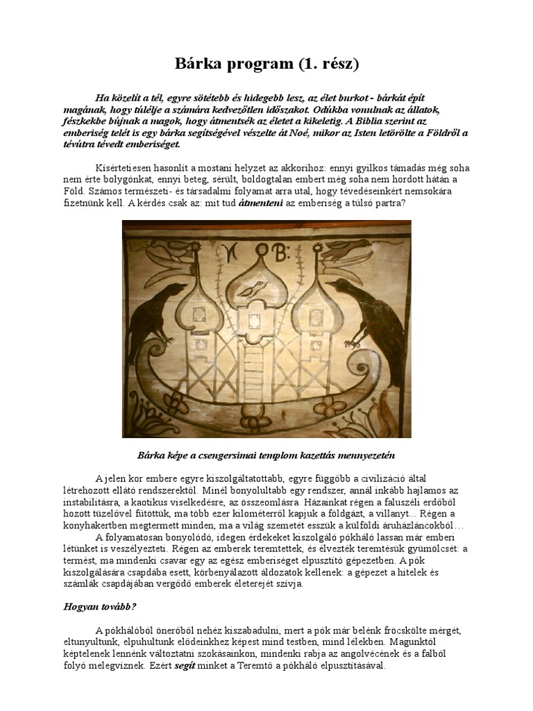 Géczy Gábor - Bárka Program | PDF