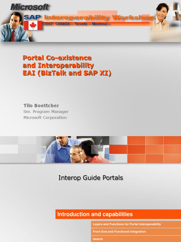 Portal Co-existence and Interoperability EAI (BizTalk and SAP XI | PDF | Share Point ...