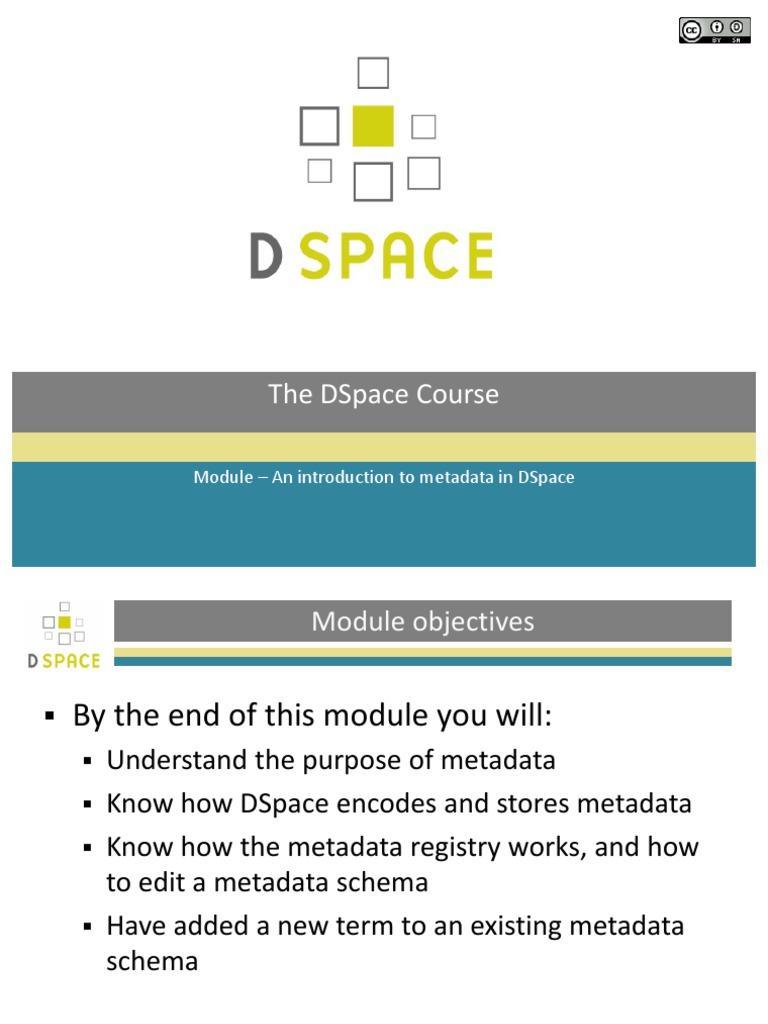Module - An Introduction To Metadata in DSpace (Slides) | PDF | Metadata | Data
