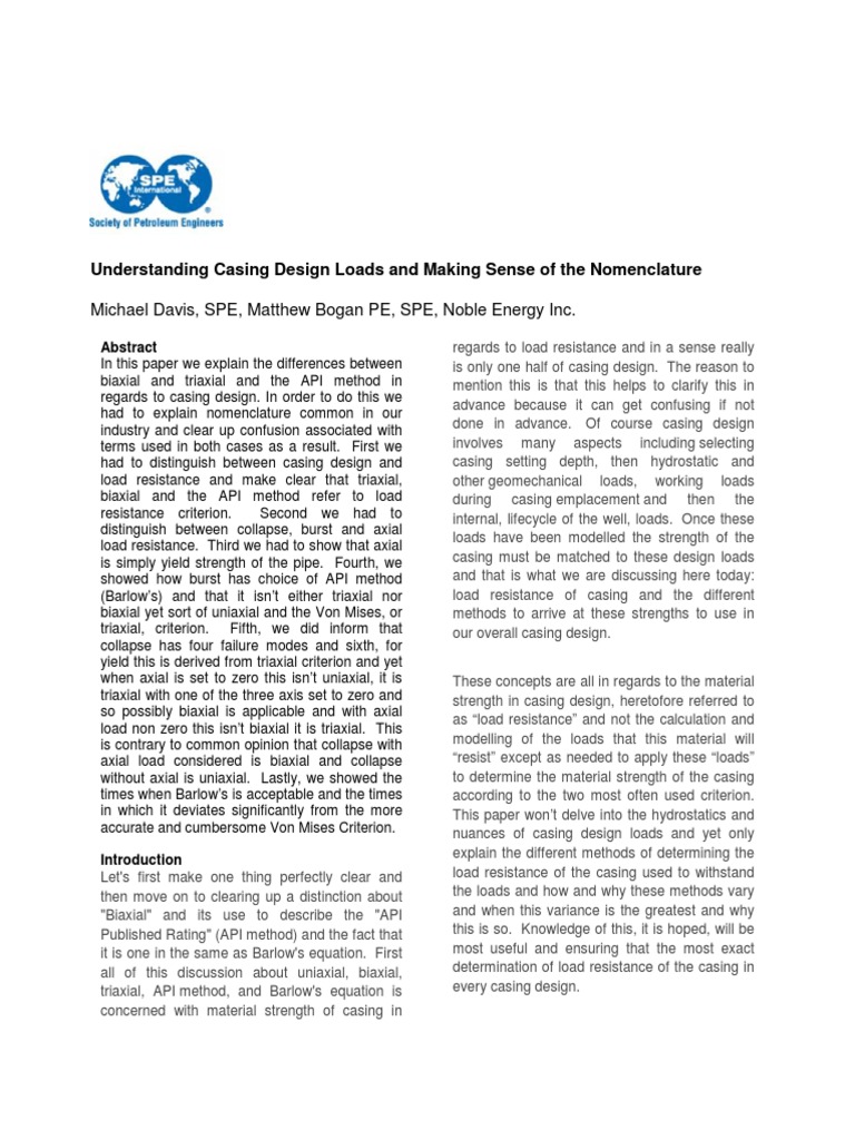 Casing Design: Biaxial vs Triaxial Stress | PDF | Stress (Mechanics ...