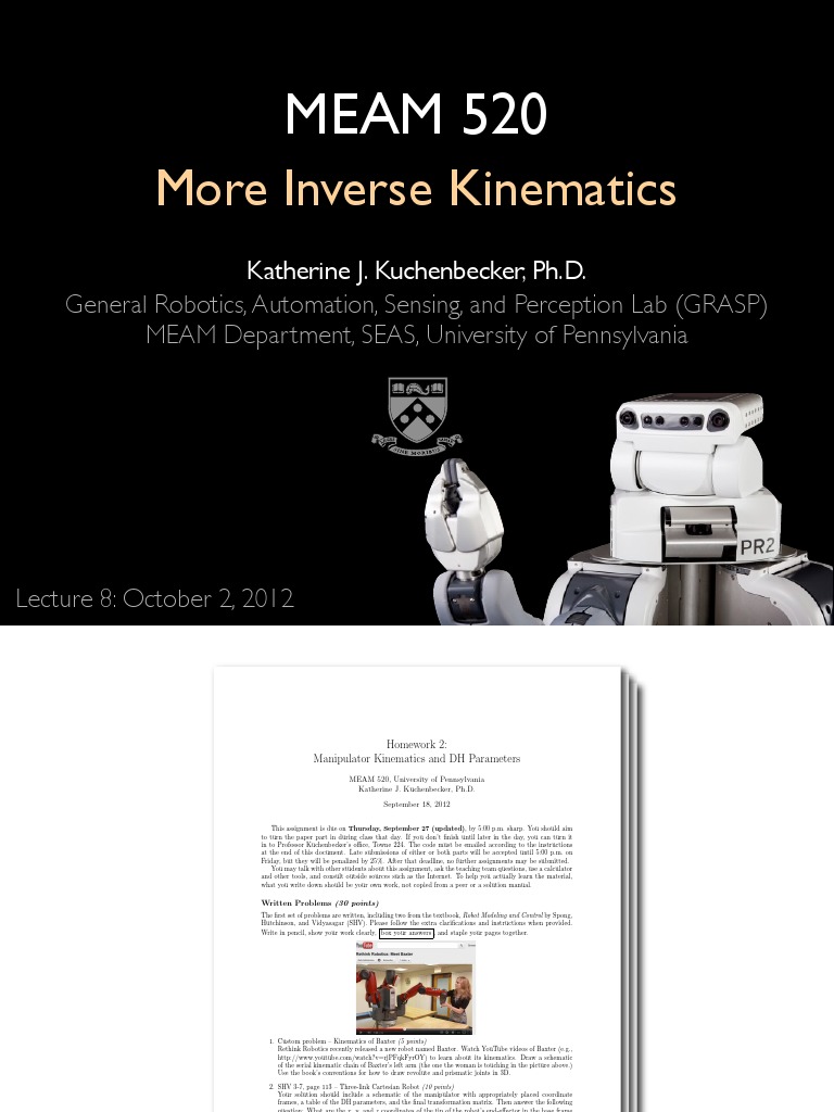 More Inverse Kinematics: MEAM 520 | PDF | Trigonometric Functions | Kinematics