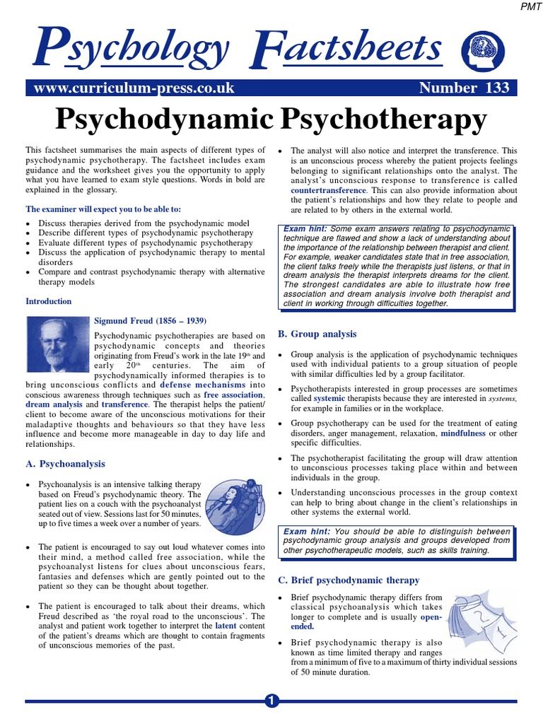 Psychodynamic Psychotherapy | PDF | Psychotherapy | Psychodynamics