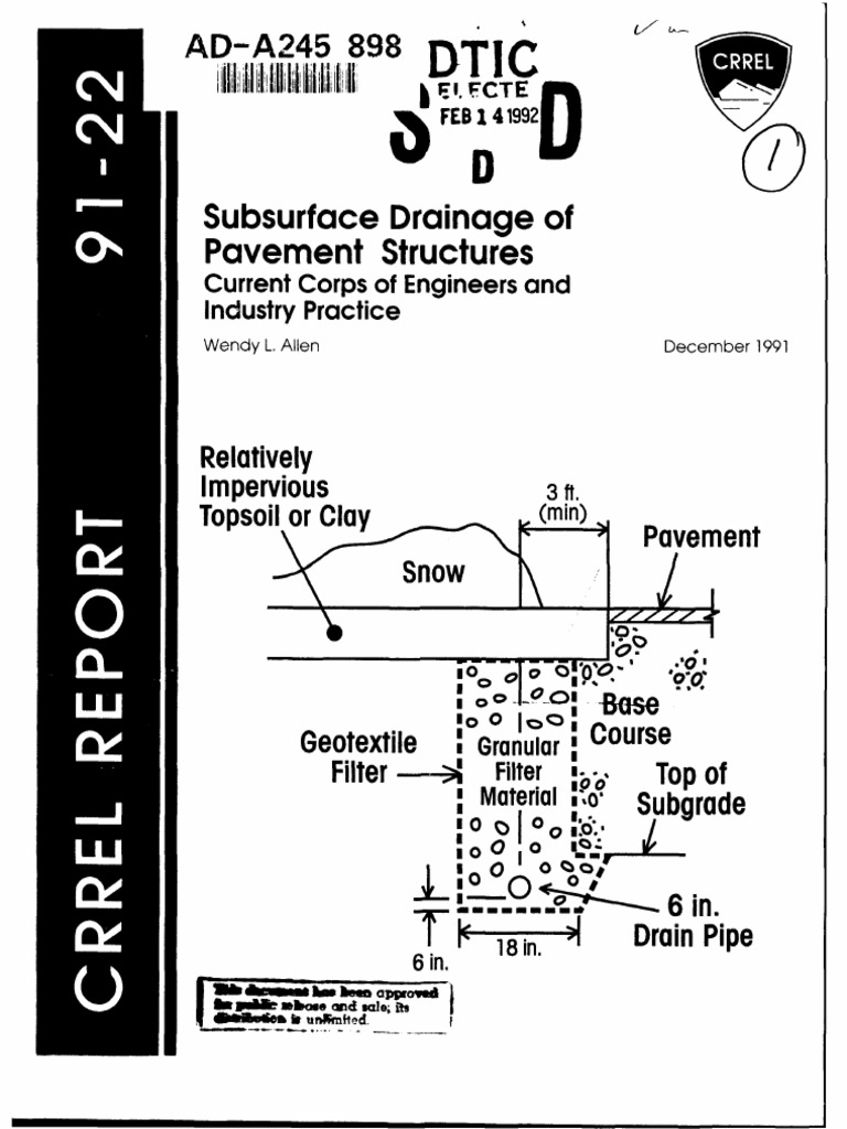 Subsurface Drainage of Highway CRREL | PDF | Road Surface | Civil ...