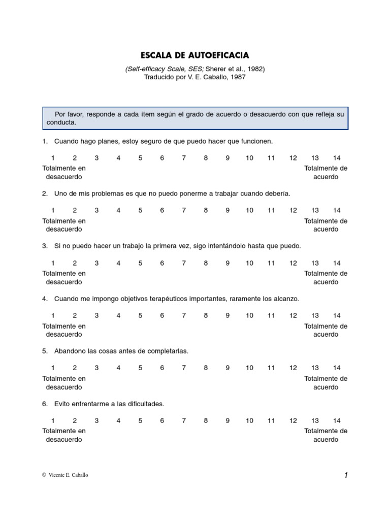 Escala de Autoeficacia 4.1.3 | PDF | Sicología | Ciencias del ...
