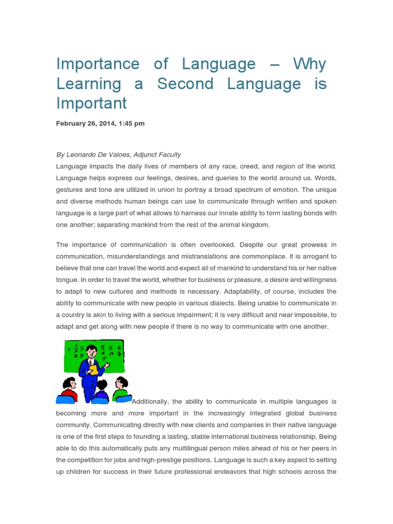 Importance of Language - Why Learning A Second Language Is Important ...