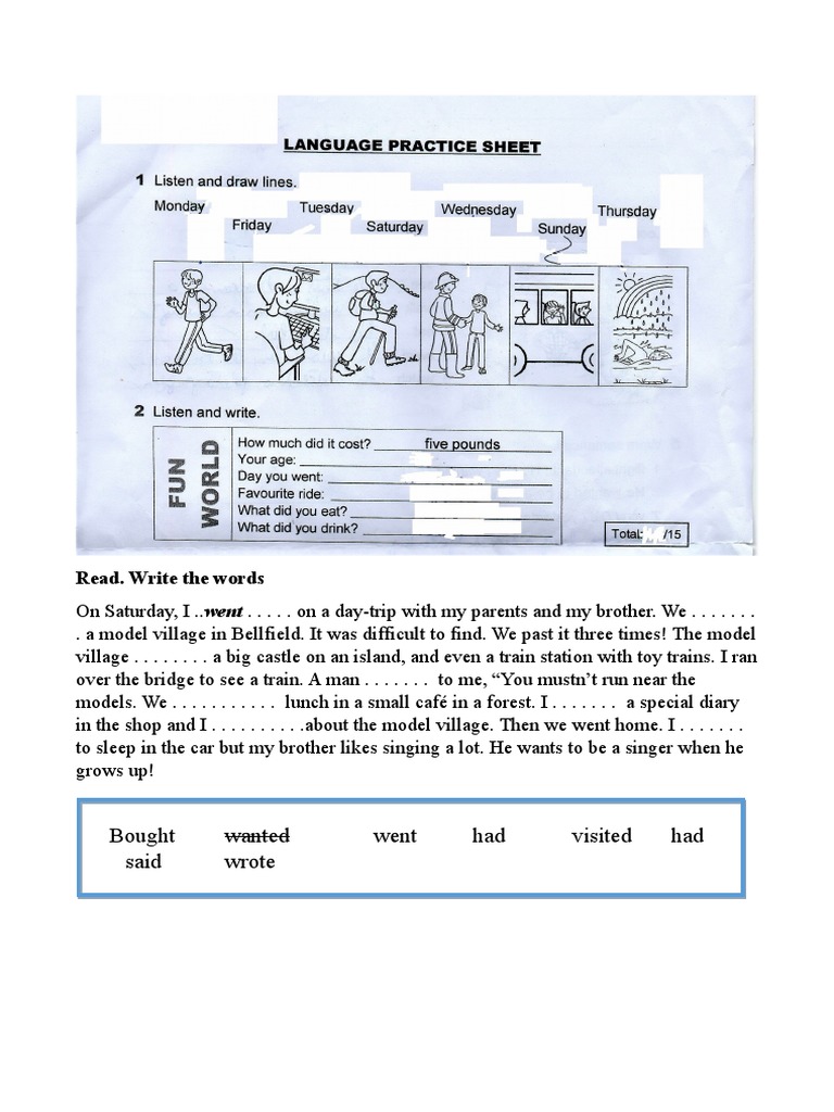 Prueba Benja English 4º A | PDF
