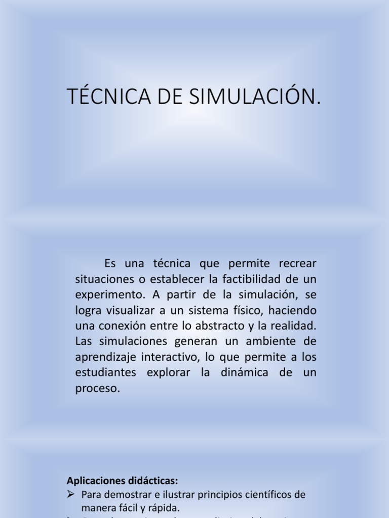Técnica de Simulación | PDF