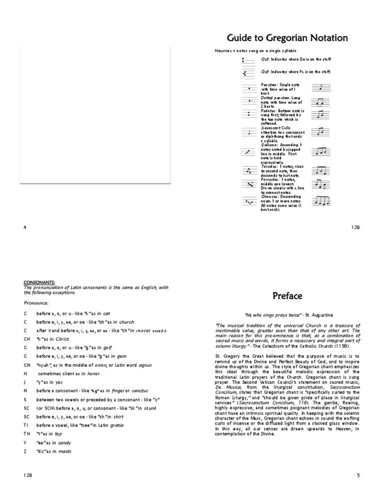 Guide To Gregorian Notation: Neumes Notes Sung On A Single Syllable ...