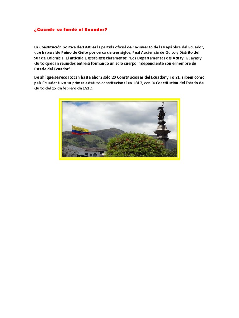 Fundación de la República del Ecuador | PDF