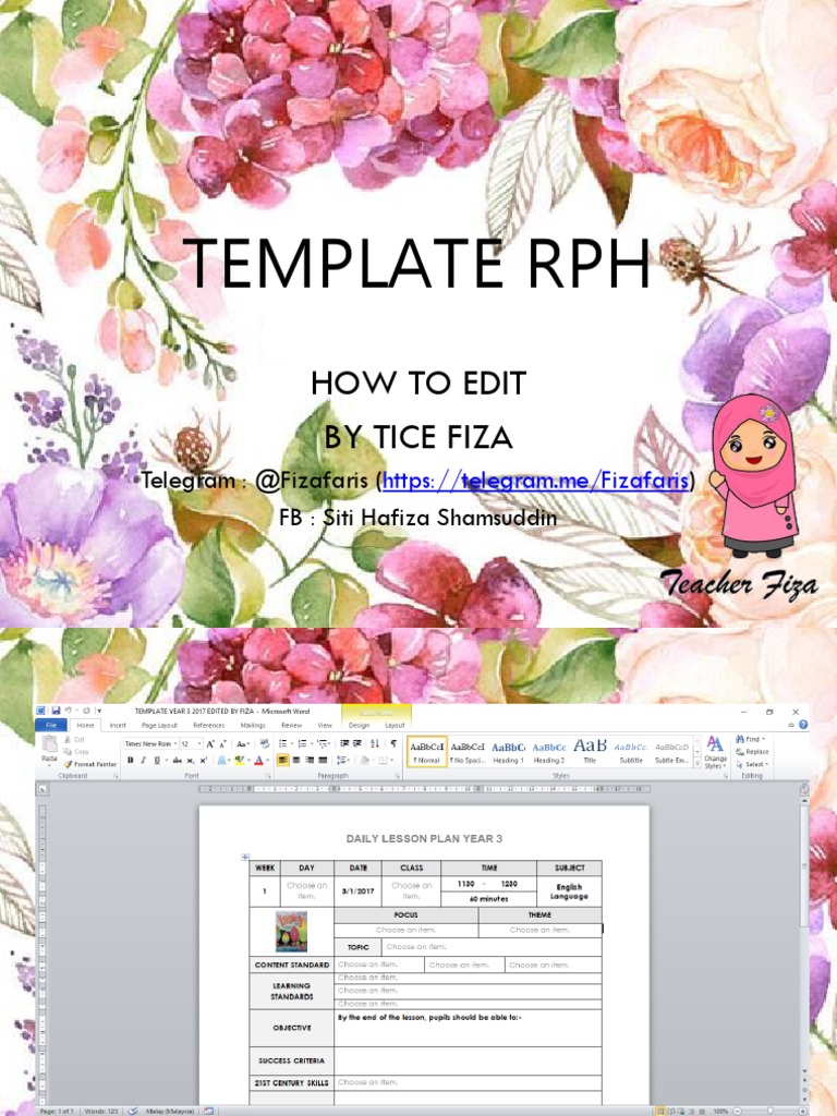 How To Edit Template RPH | PDF