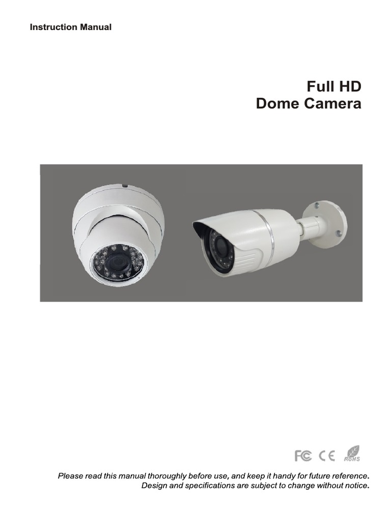 Full HD Dome Camera Manual | PDF | Camera | Computer Monitor