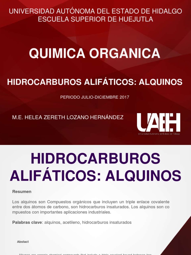 Hidrocarburos Alifaticos Alquinos | PDF | Alqueno | Alcano