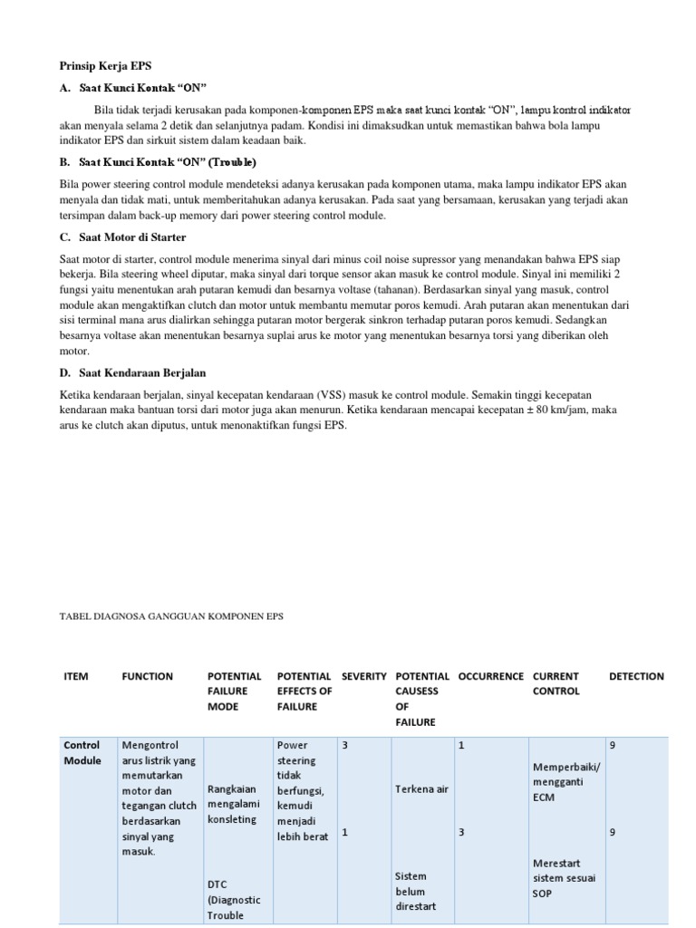 Tabel Diagnosa Komponen Eps Pdf