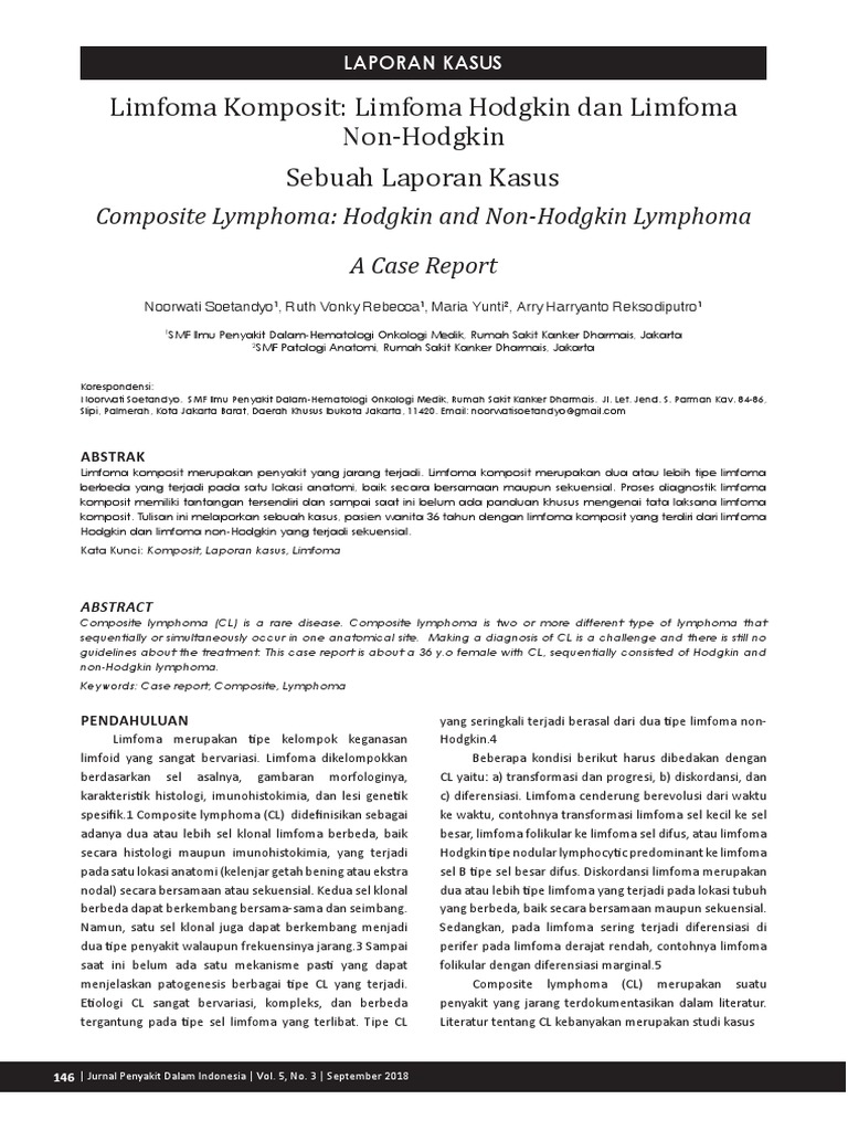 Limfoma Komposit Limfoma Hodgkin Dan Limfoma Non-H | PDF