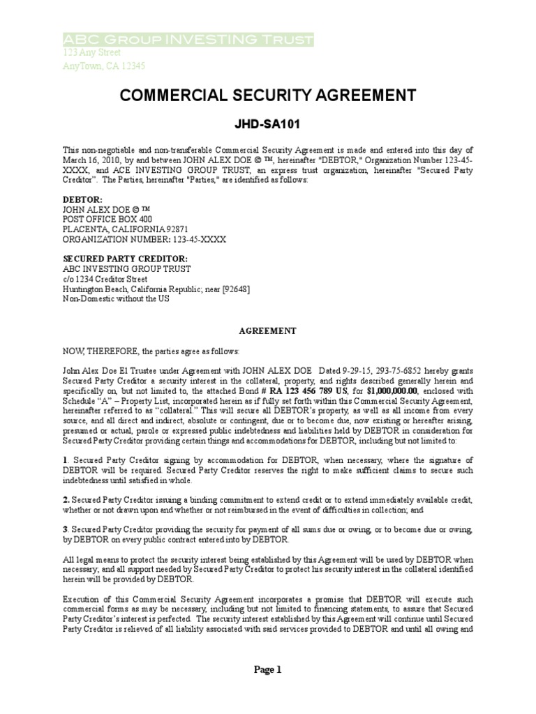 SPC Abc Security Agrmnt PDF | PDF | Security Interest | Bankruptcy