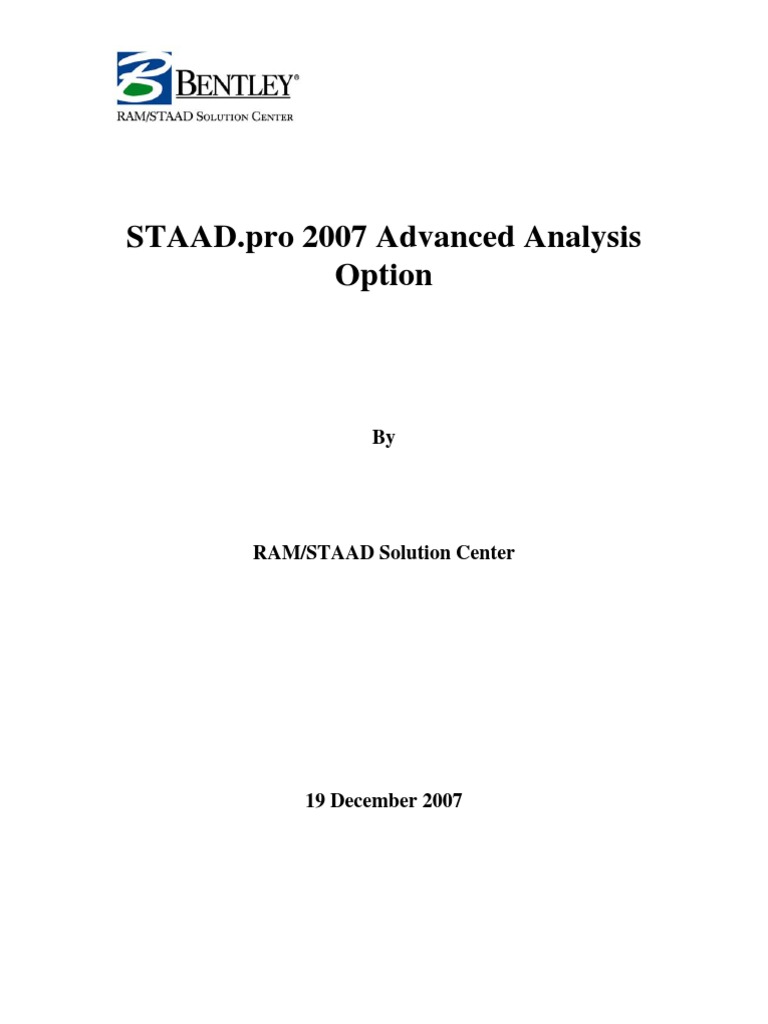 STAAD Pro Advanced Analysis | PDF | Steady State | Buckling