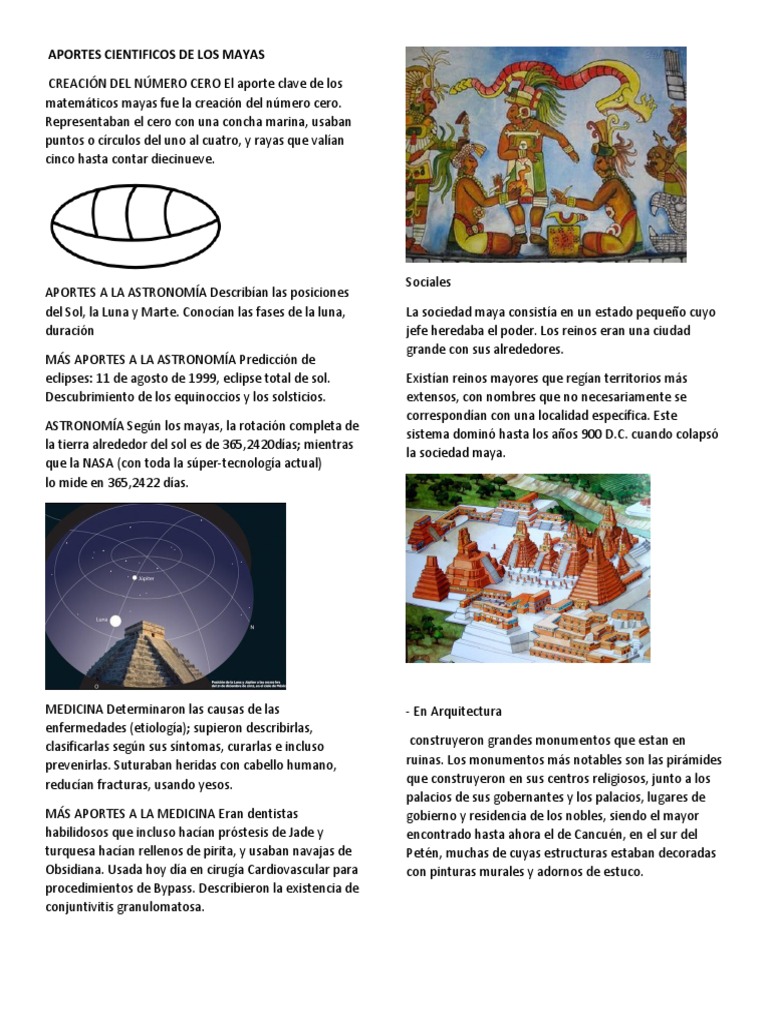 Aportes Cientificos de Los Mayas | PDF | Civilización maya | Science