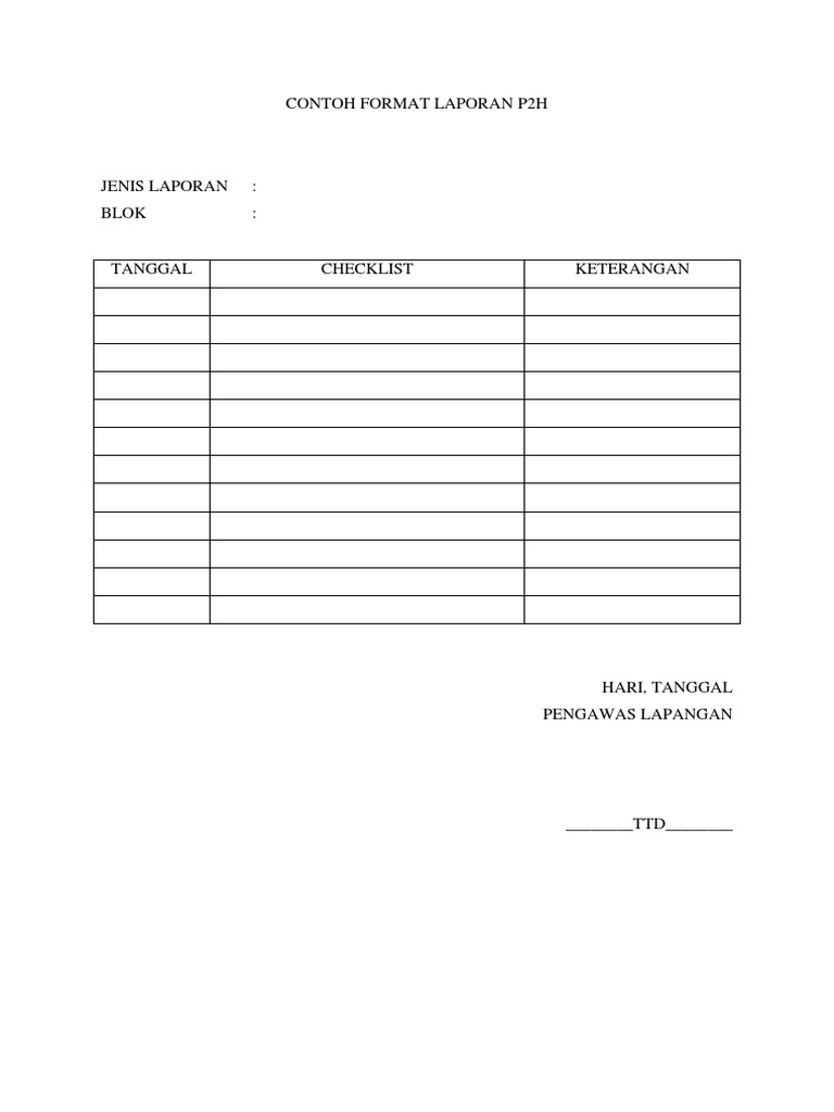 Format Lap p2h | PDF