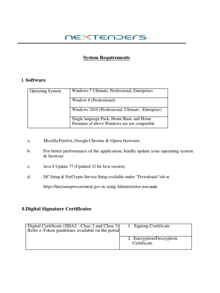 System Requirements & Settings Manual | PDF | Public Key Certificate ...