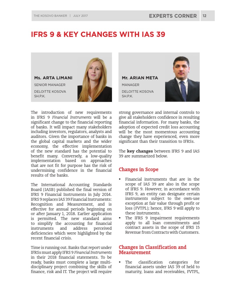 Ifrs 9 & Key Changes With Ias 39: Mr. Arian Meta Ms. Arta Limani | PDF ...