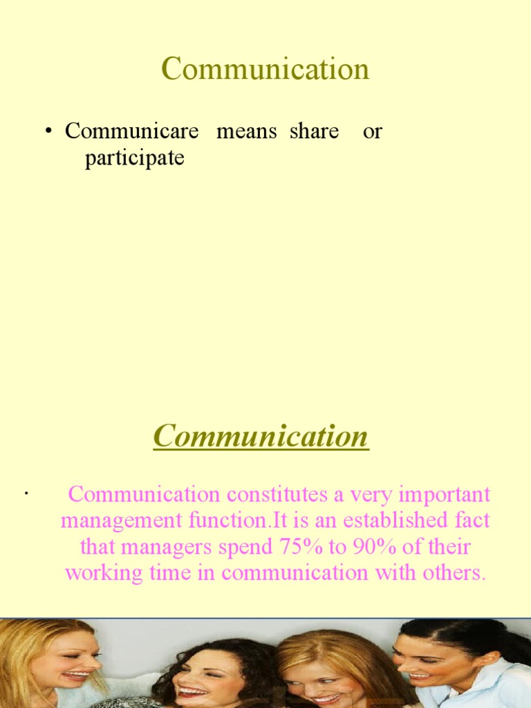 Communication: - Communicare Means Share or Participate | PDF ...