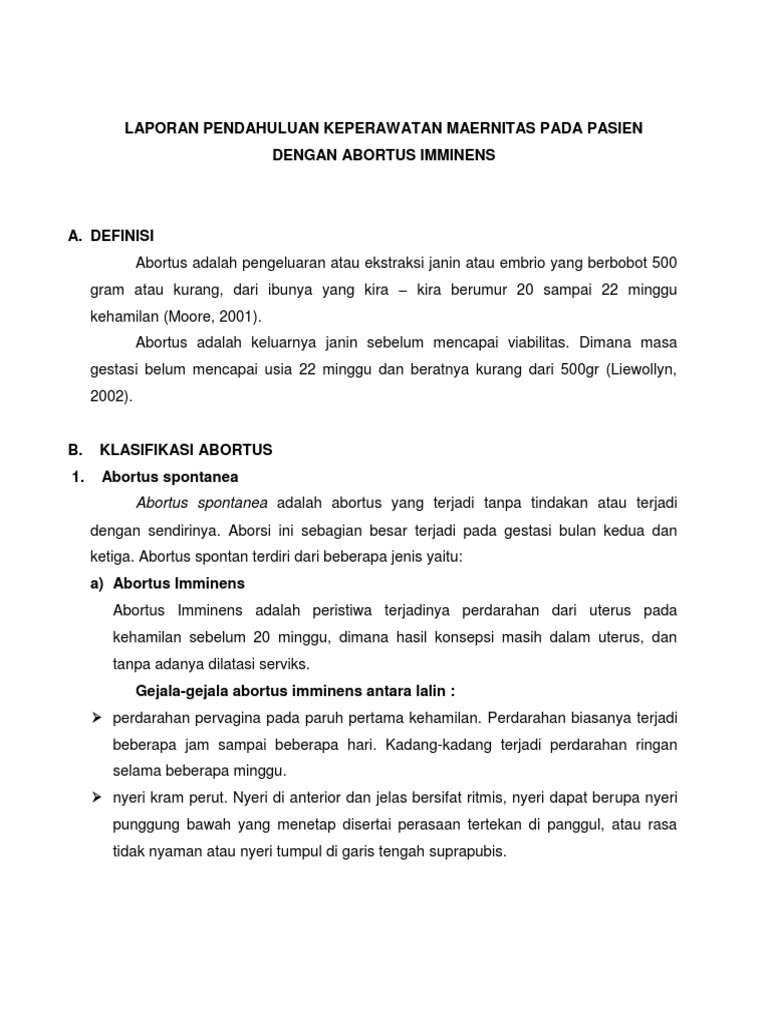 LP Abortus Imminens | PDF