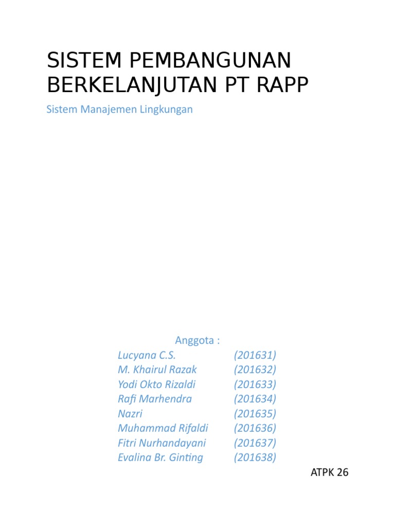 Sistem Manajemen Lingkungan PT Riau Andalan Pulp and Paper | PDF