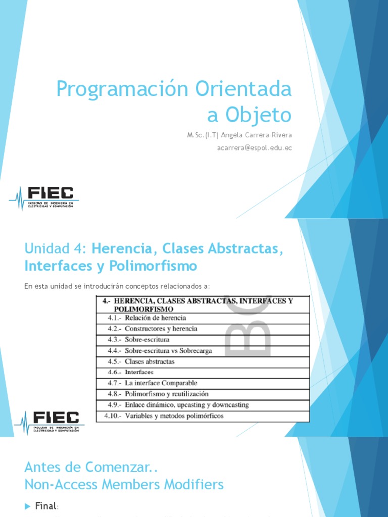Herencias, Clases Abstractas, Interfaces | PDF | Herencia (Programación Orientada a Objetos ...