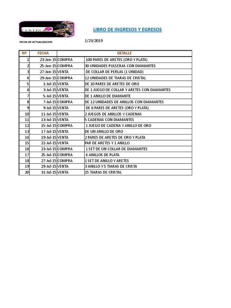 Libro Ingresos y Egresos | PDF