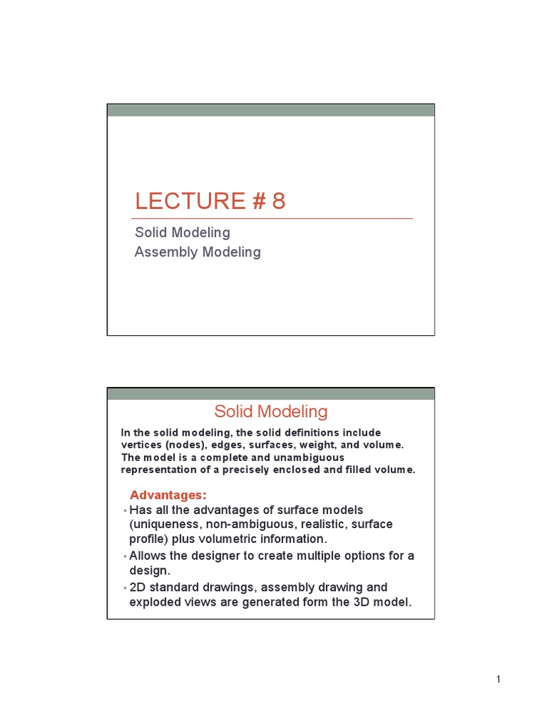 8 Solid and Assembly Modeling | PDF | Vertex (Geometry) | Manifold